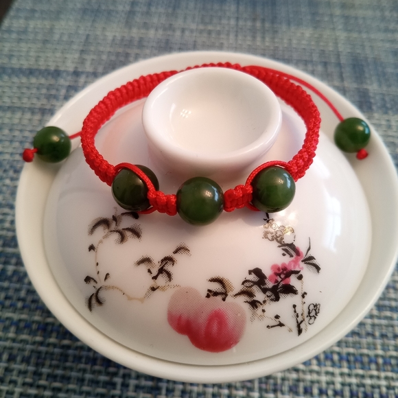 Jewelry | Canadian Nephrite Jade Chinese Red String Bracelet | Poshmark